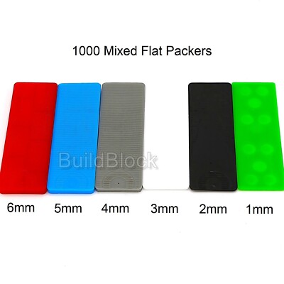1000 Flat Glazing Packer 32mm plastic mixed Shim Tool wedge spacer ...