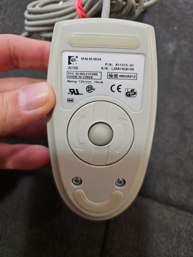 Vintage Logitech M-m34 2 Button 9 Pin Db9 Serial Mouse for sale online ...