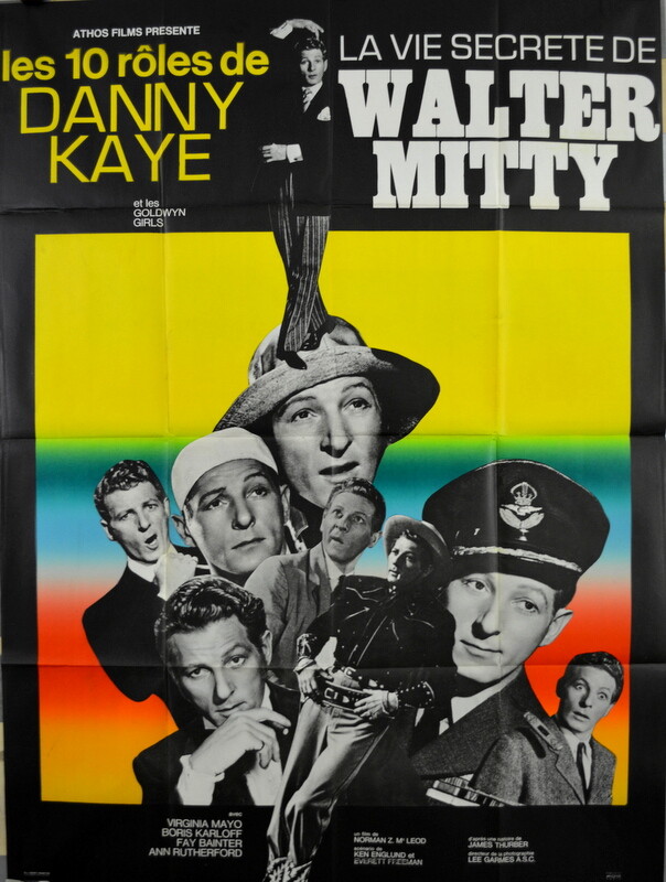 Danny Kaye THE SECRET LIFE OF WALTER MITTY N McLeod 1947 FRENCH POSTER ...