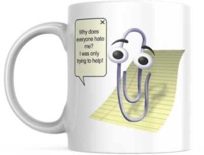 FUNNY GIFT FOR WOMEN, MEN CLIPPY PAPERCLIP GUY MUG CUTE OFFICE EXCEL ...
