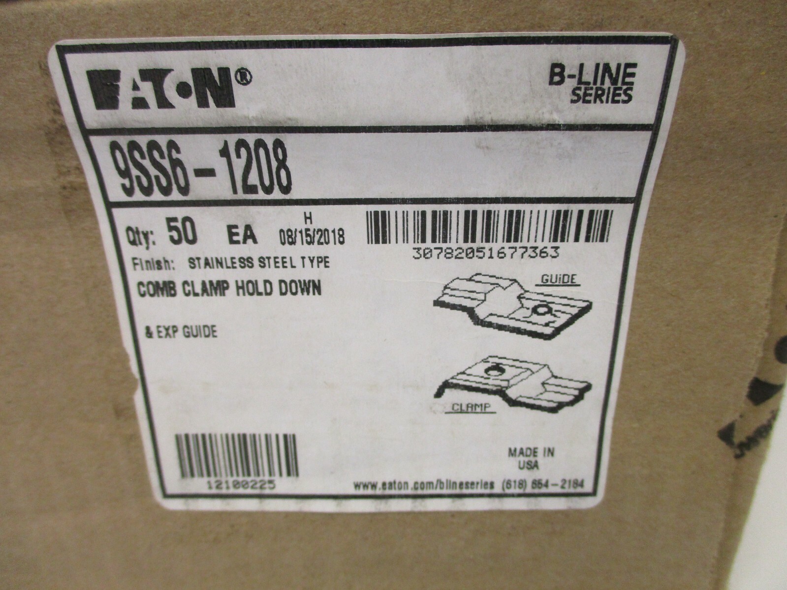 B-LINE COMBINATION CLAMP HOLD DOWN, 9SS6-1208, STAINLESS STEEL ...