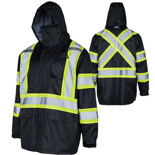 Safety Rain Jacket Reflective Two Tone with X on back Jorestech | eBay