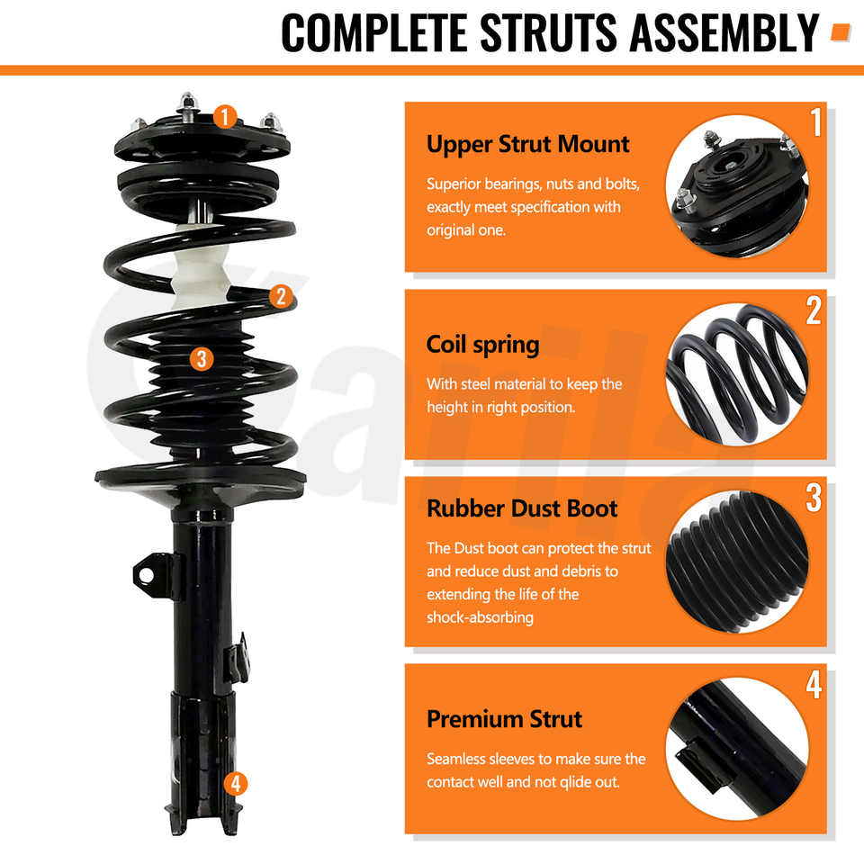 Front & Rear Complete Strut & Springs Kit for 2013 2014 2015 Chevrolet ...