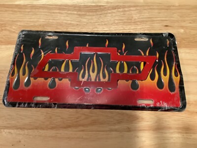 Collectible Licensed Chevy Bow tie Flames License Plate 3 Years Old | eBay