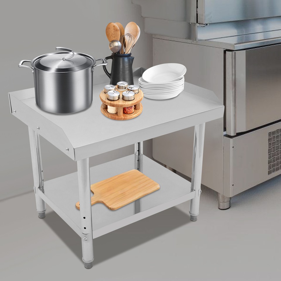 Commercial Work Table Adjustable Work Bench Kitchen Stainless Steel ...