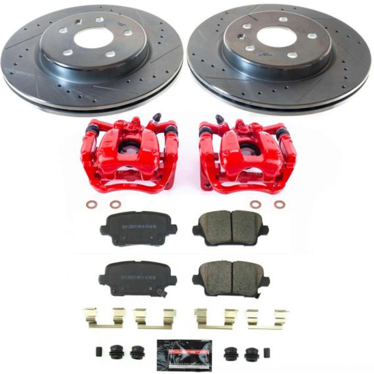 KC8487 Powerstop 2-Wheel Set Brake Disc and Caliper Kits Rear for ...