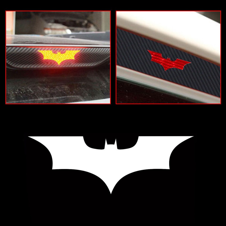 3Pcs/Set 3D Batman Carbon Fiber Stickers Brake Tail Light Decals Car ...