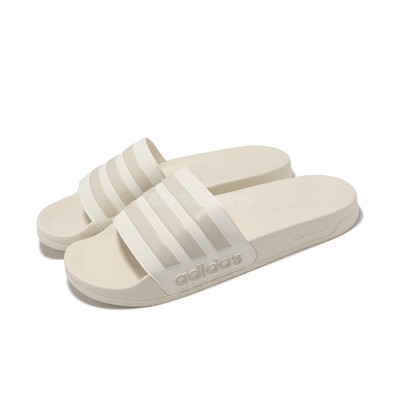 adidas Adilette Shower Off White Aluminium Men Unisex Slip On Sandal ...