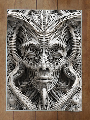 Humanoid Creature HR Giger Style Horror Poster 18x24in | eBay