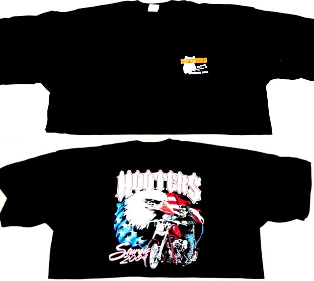 VTG XL Hooters Uniform Cut Off Crop Top USA Flag Bald Eagle T-Shirt ...