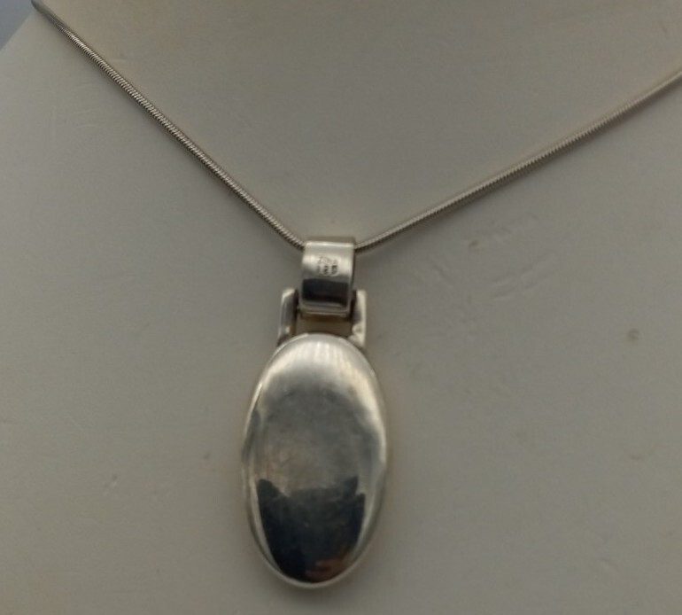 Vintage Zina 926 Sterling Silver Modernist Pendant an… - Gem