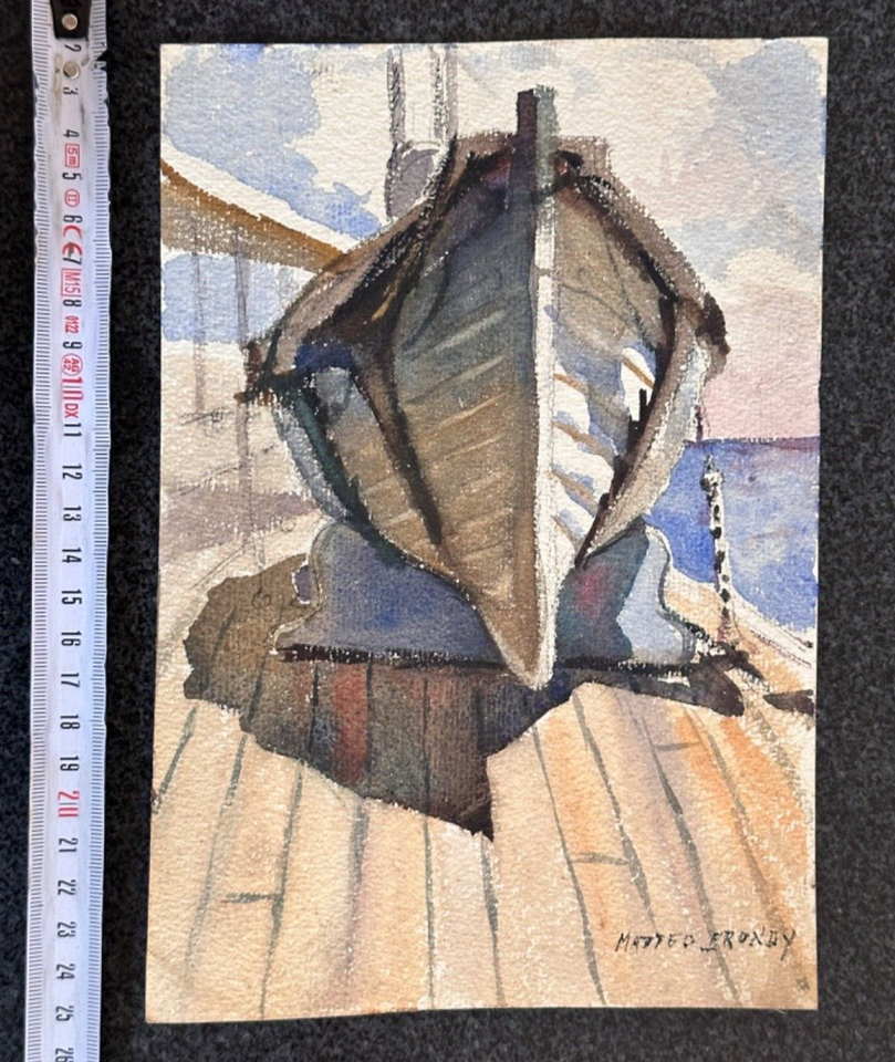 Original Drawing Of The Boat Le Volubilis Orientalist Mattéo Brondy ...