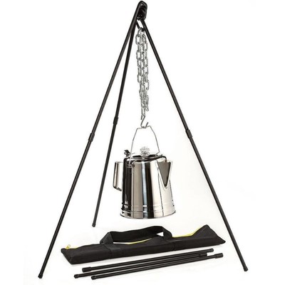 Lodge Adjustable Campfire Cooking Tripod 40"-60" Hanging Chain and ...