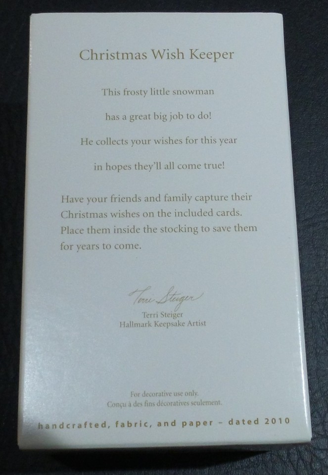 CHRISTMAS WISH KEEPER ~ 2010 Hallmark Keepsake Ornament | eBay