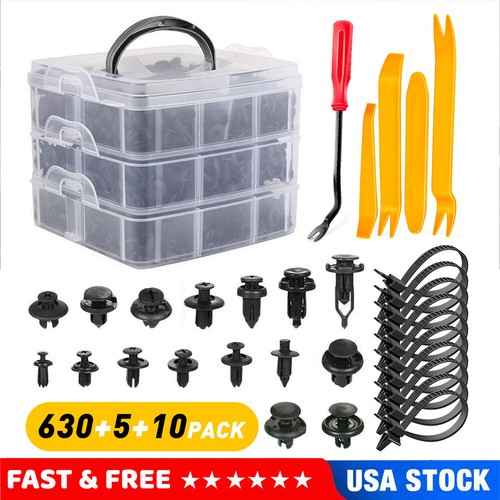 645 PCS Car Retainer Clips Auto Plastic Fasteners Kit Push Trim Pin ...