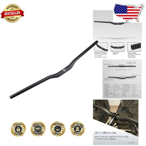 T700 Carbon Fiber Mountain Bike Handlebars - 740mm Lightweight Riser ...