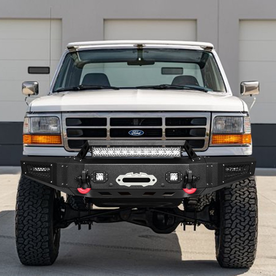 Fits 1992-1996 Ford F150/F250/F350/Bronco Front Bumper With Winch Plate ...