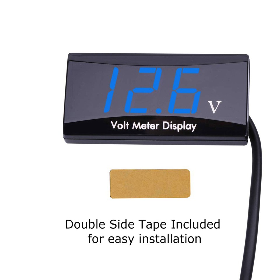 12V Digital LED Display Voltmeter Voltage Gauge Panel Meter Car ...