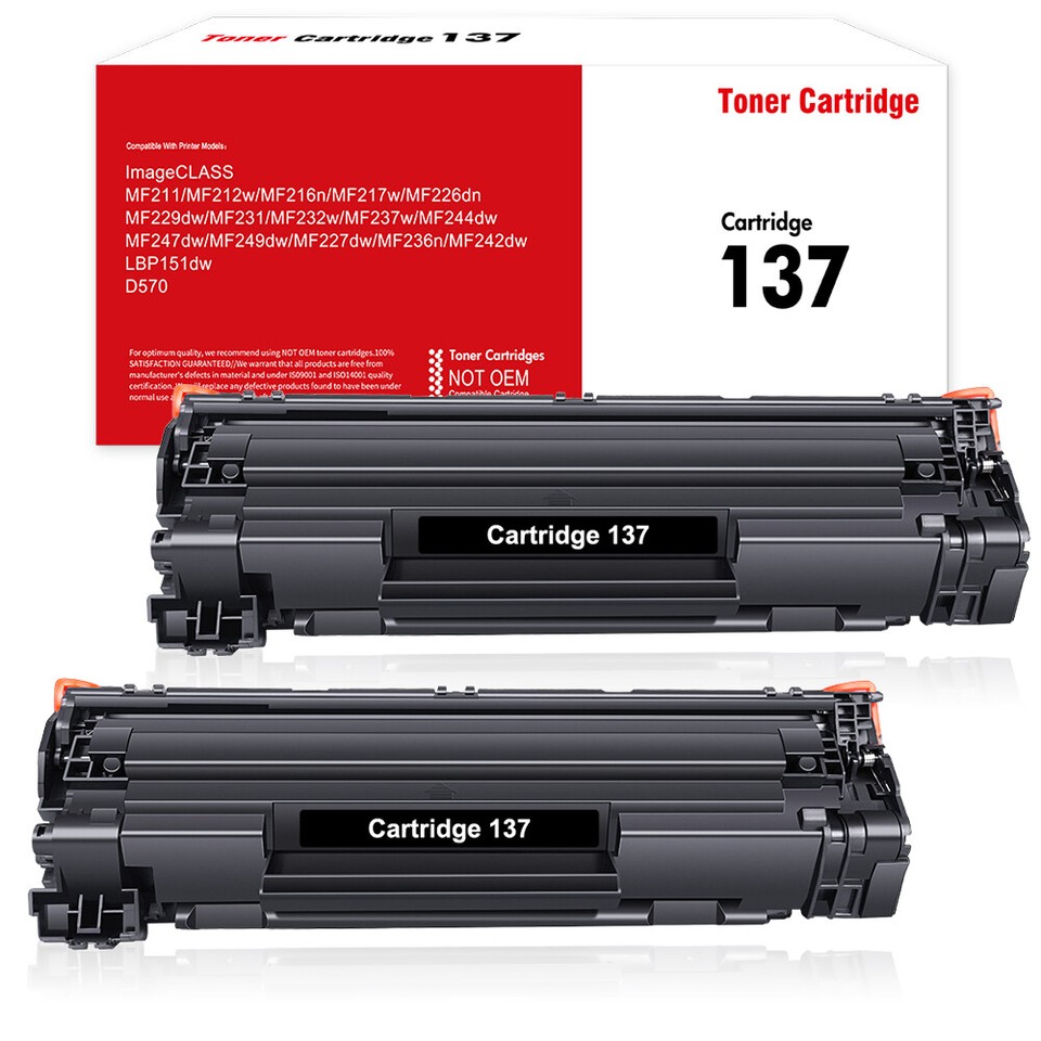 2 Pack CRG-137 For Canon 137 Toner Cartridge MF242dw MF236n MF232w D570 ...