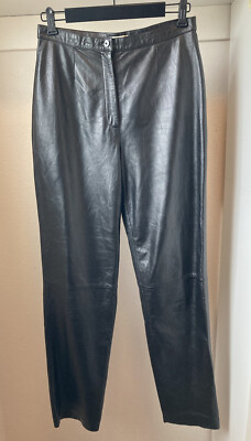 Apostrophe black leather pants size 10 | eBay