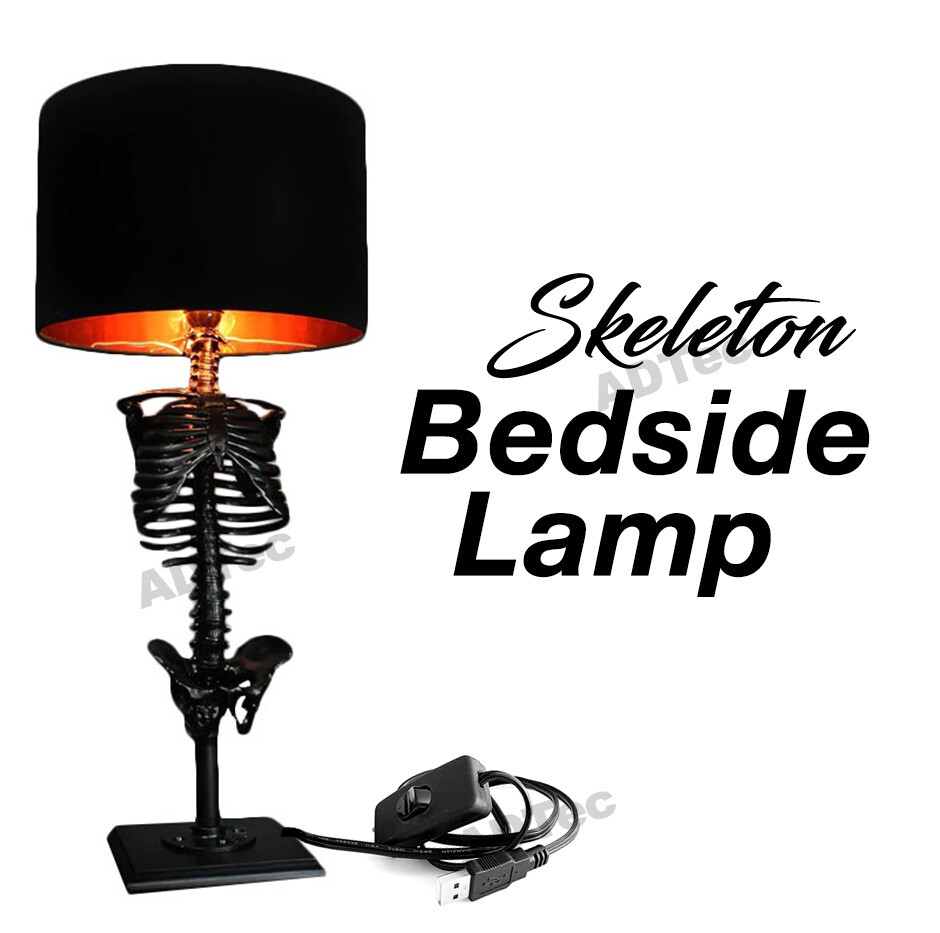 Gothic Skull Skeleton Lamp Desktop Table Lamp Home Night Light ...