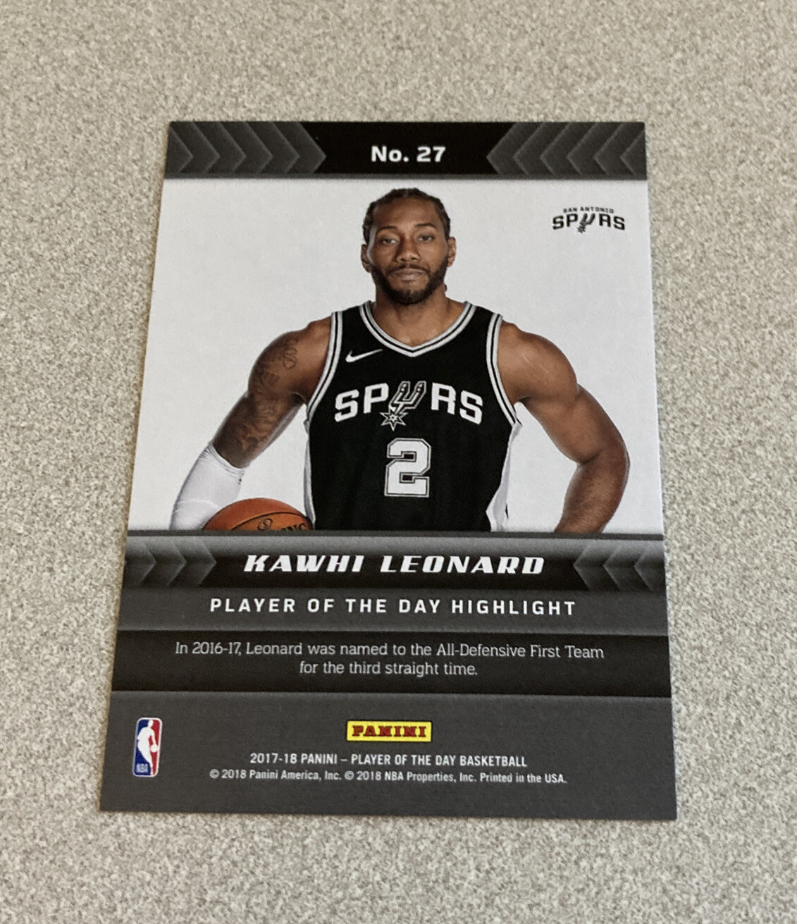 2017-18 Panini Player of the Day - #27 Kawhi Leonard for sale online | eBay