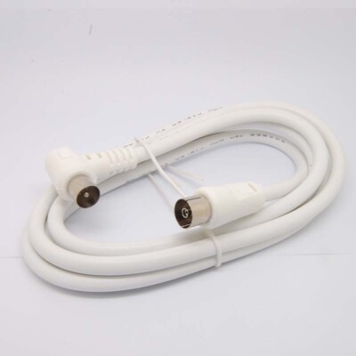 1.5M White TV Antenna Cable PAL Male to Female Aerial Flylead Fly Lead ...