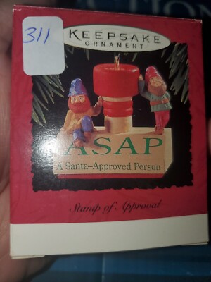NIB 1994 🎄Hallmark Keepsake STAMP OF APPROVAL - A Santa 🎅approved ...