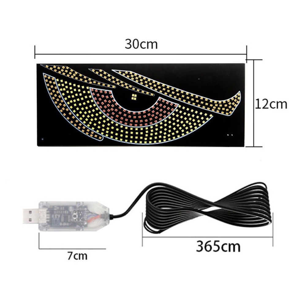 USB Dynamic LED Matrix Devil Eyes Screen Light for Car Windshield Easy ...