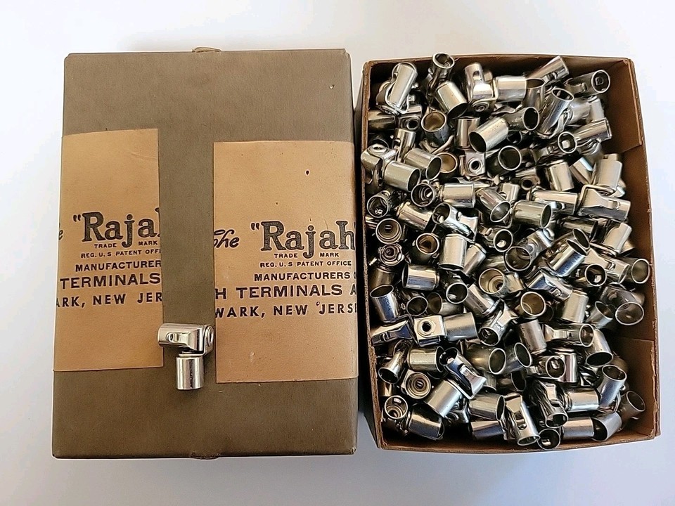 Vintage RAJAH 90 Degree Right Angle Cage Spark Plug Terminal Wire Snap ...