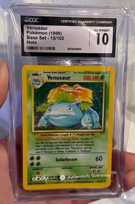 1999 Pokemon Base Set Venusaur 15/102 Holo CGC 10 GEM MINT WotC Vintage ...