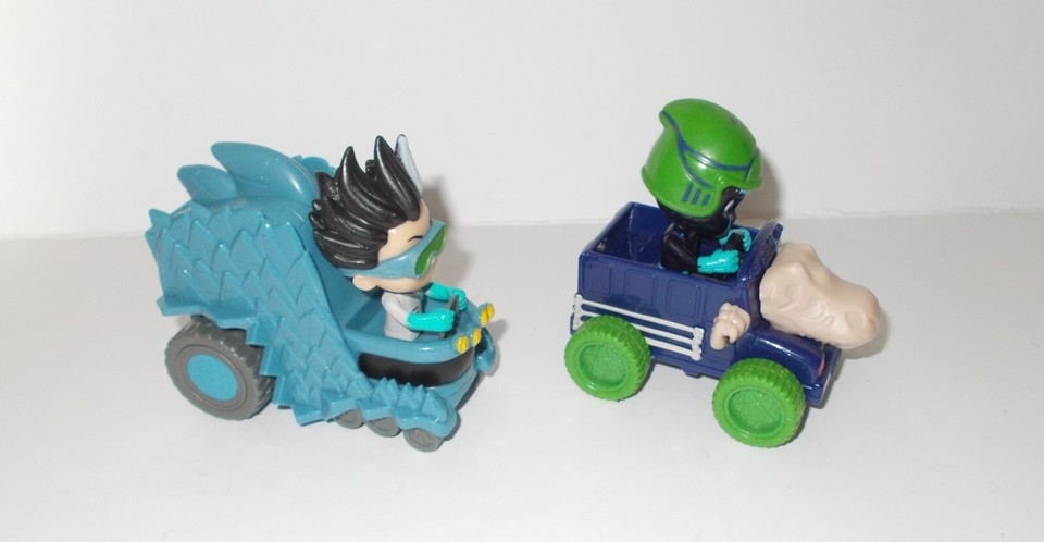 PJ MASKS SET DINO TROUBLE DINOSAUR CARS VEHICLES ROMEO NIGHT NINJA ...