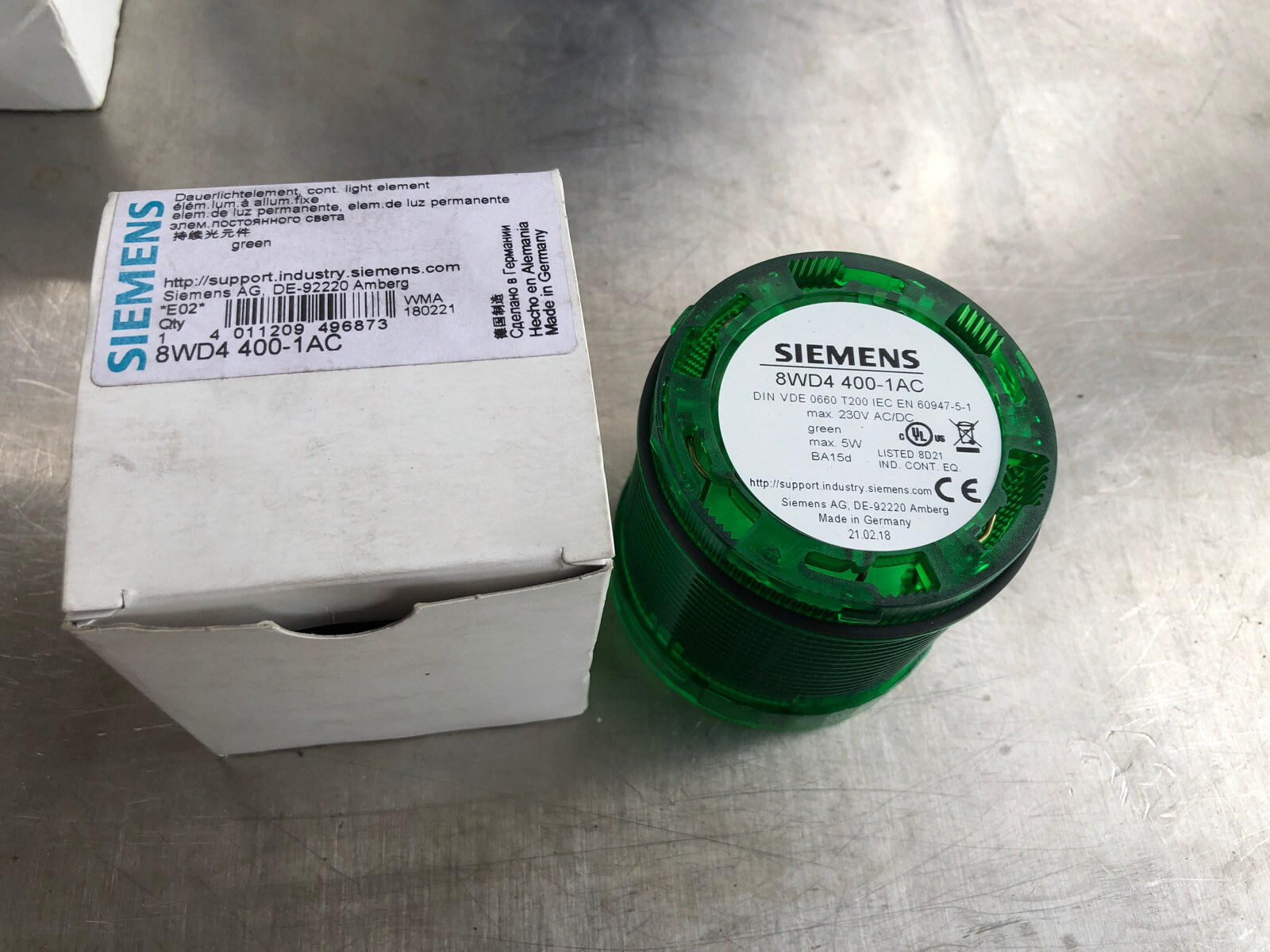 Siemens 8WD4 400-1AC Sirius Signaling Column Steady Light Cover Green ...