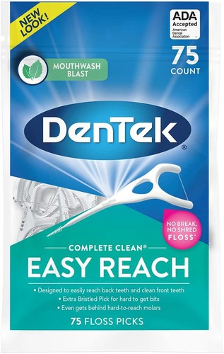 DenTek Complete Clean Easy Reach Y Shaped Floss Picks - 75 per 1 pack ...