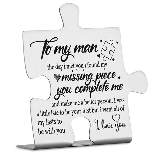 To My Man Puzzle Piece Gifts, Missing Piece Love Message Sign, Romantic ...