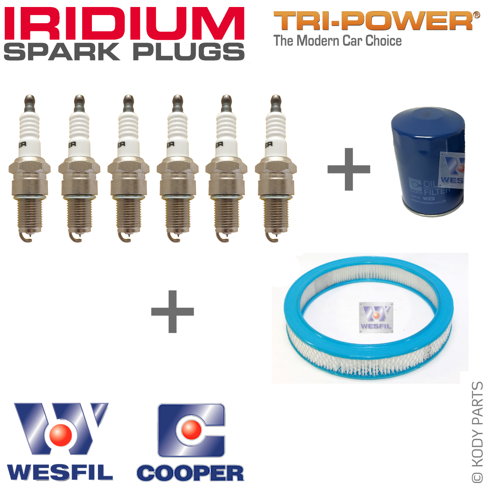 SERVICE KIT w/ IRIDIUM PLUGS - for Ford Falcon Ute 4.1L XF (250ci ...