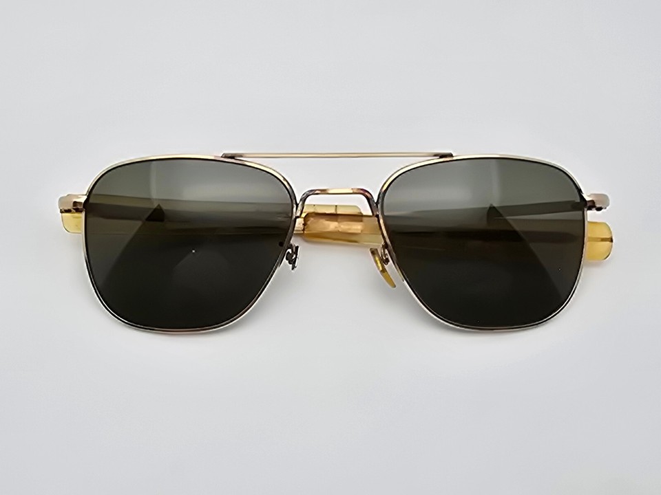 American Optical AO 12K GF Gold Frame G-15 Lens Vietnam Era Aviator ...