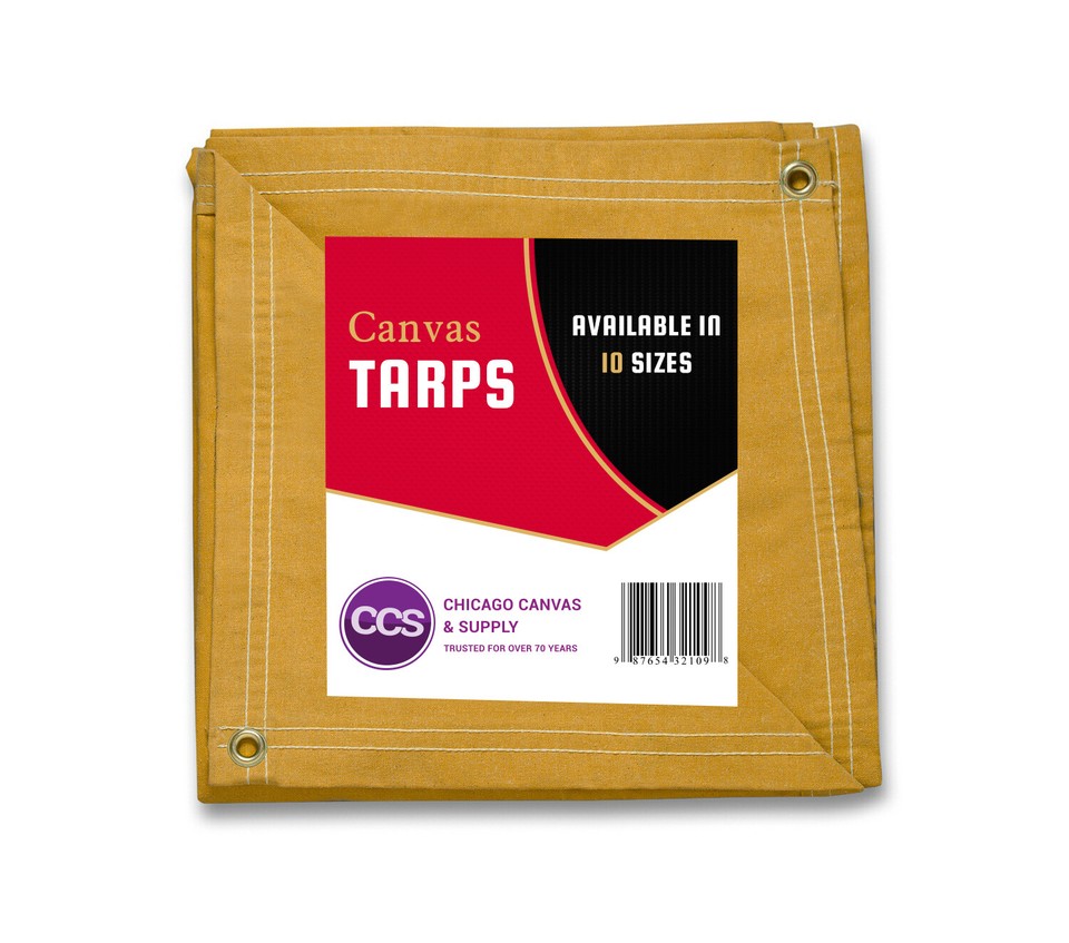 Chicago Canvas & Supply 16 oz Heavy Duty Canvas Tarp (20 feet x 30 feet ...