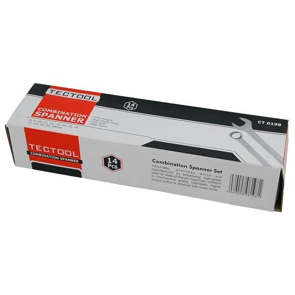 TecTool 14pc Matt Finished Metric Combination Spanner Wrench Set 8mm ...