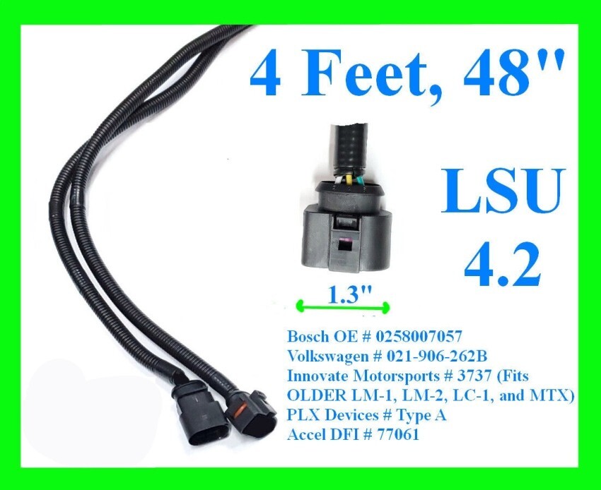 4FT 48 inch LSU4.2 for Bosch WBO2 Wideband O2 Sensor Extension Harness ...