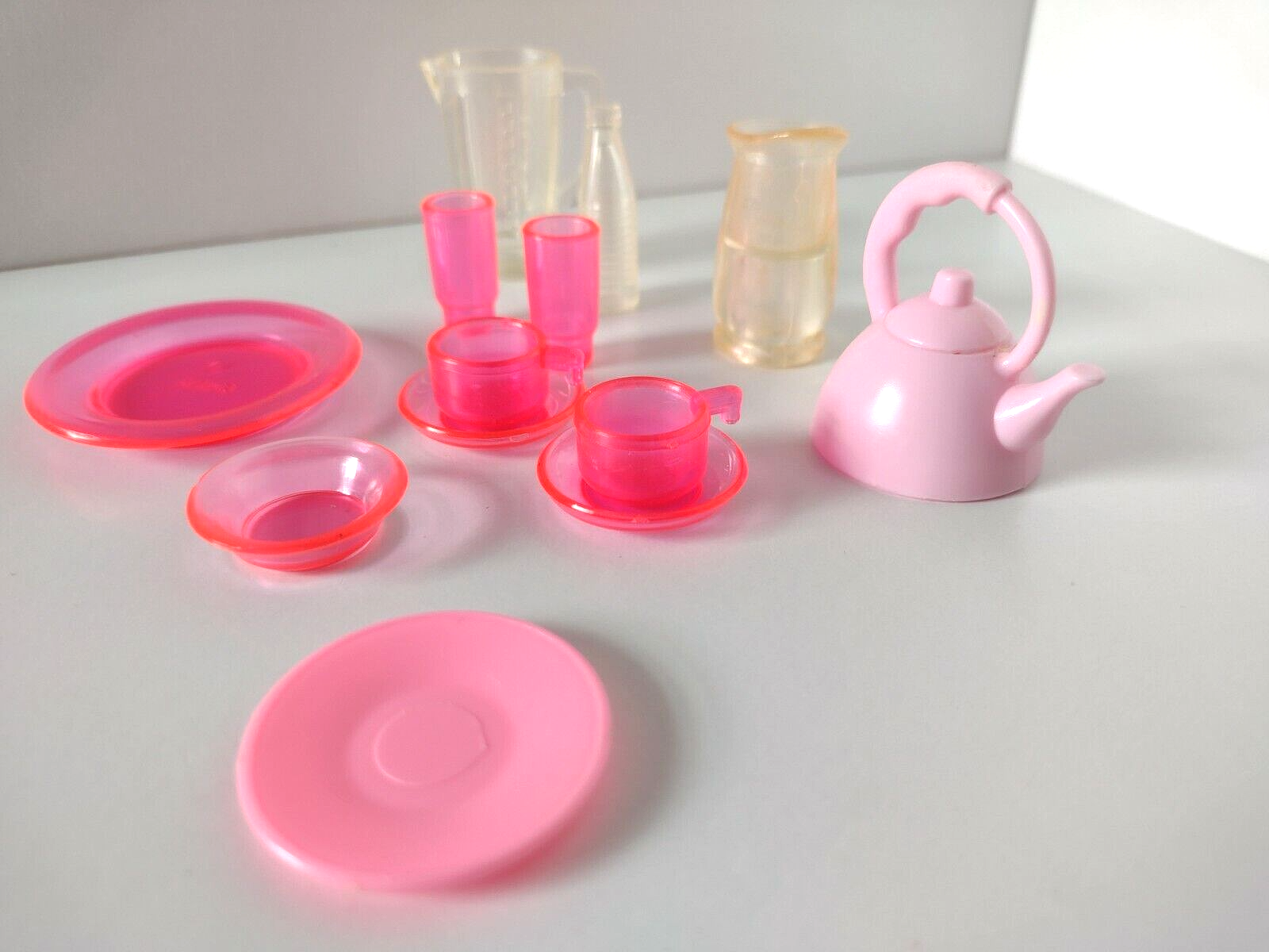 Barbie Doll Dishes, Vintage 1990's, Teapot Teacup Pitcher Plate Mug Cup ...