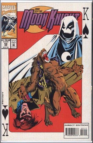 '93 Marvel Comics Marc Spector: Moon Knight #52 Gambit Card Cover ...