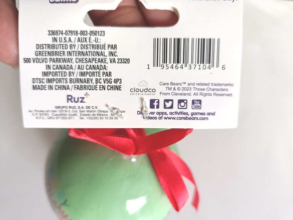 RUZ Care Bears Christmas Tree Ornaments Set Of 4 Beary Merry 3 ...
