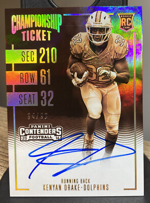 Kenyan Drake /99 RC Auto 2016 Contenders Sepia Championship Ticket ...