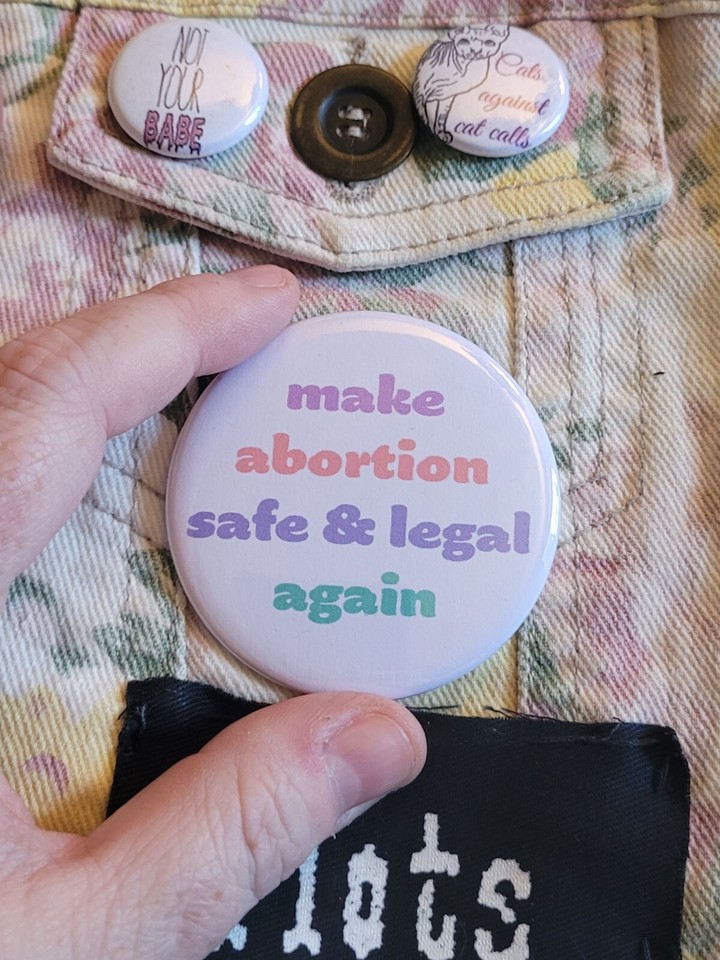Make Abortion Safe and Legal Again Large Button Pins Punk Jacket Vest ...