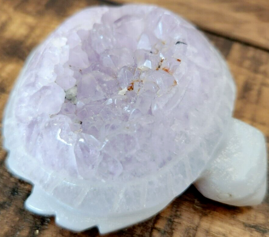 Crystal Personal Collection Amethyst Drusy Turtle Carving!! Gemstone ...