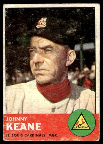 1963 Topps Baseball Johnny Keane St. Louis Cardinals #166 G-VG | eBay