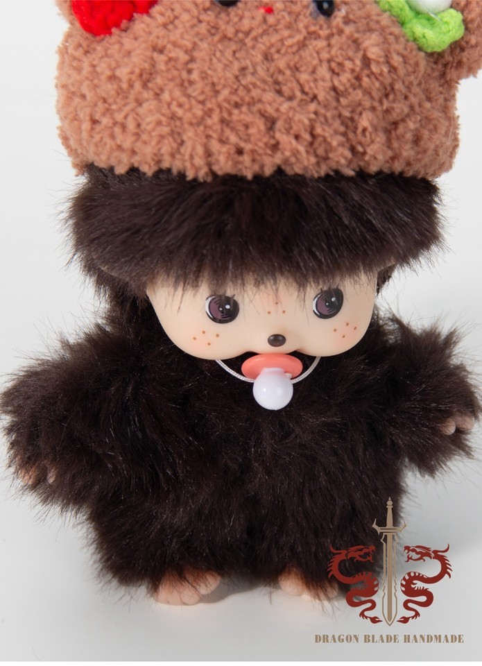 6" Handmade Kawaii Monchhichi Monkey Plush Doll Keychain Bag Pendant ...