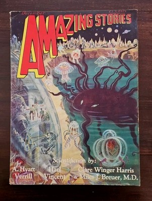 Amazing Stories Dec 1929 Weeso Cvr; Morey; Otis Adelbert Kline; A ...