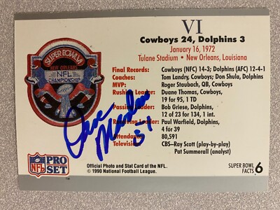 Dave Manders signed DALLAS COWBOYS card SUPER BOWL VI | eBay